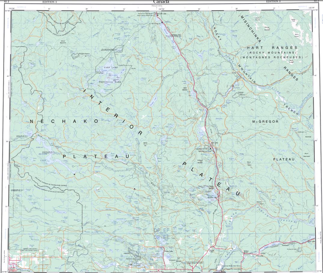093J - MCLEOD LAKE [093J] - $14.95 : ITMB, We are mapping the world ...